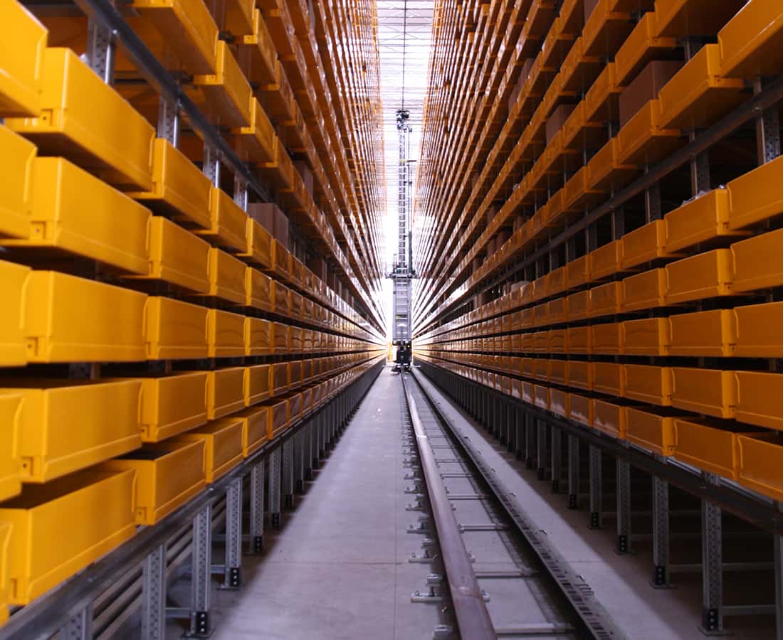 Automated shelving for totes and packages - Dalmine LS